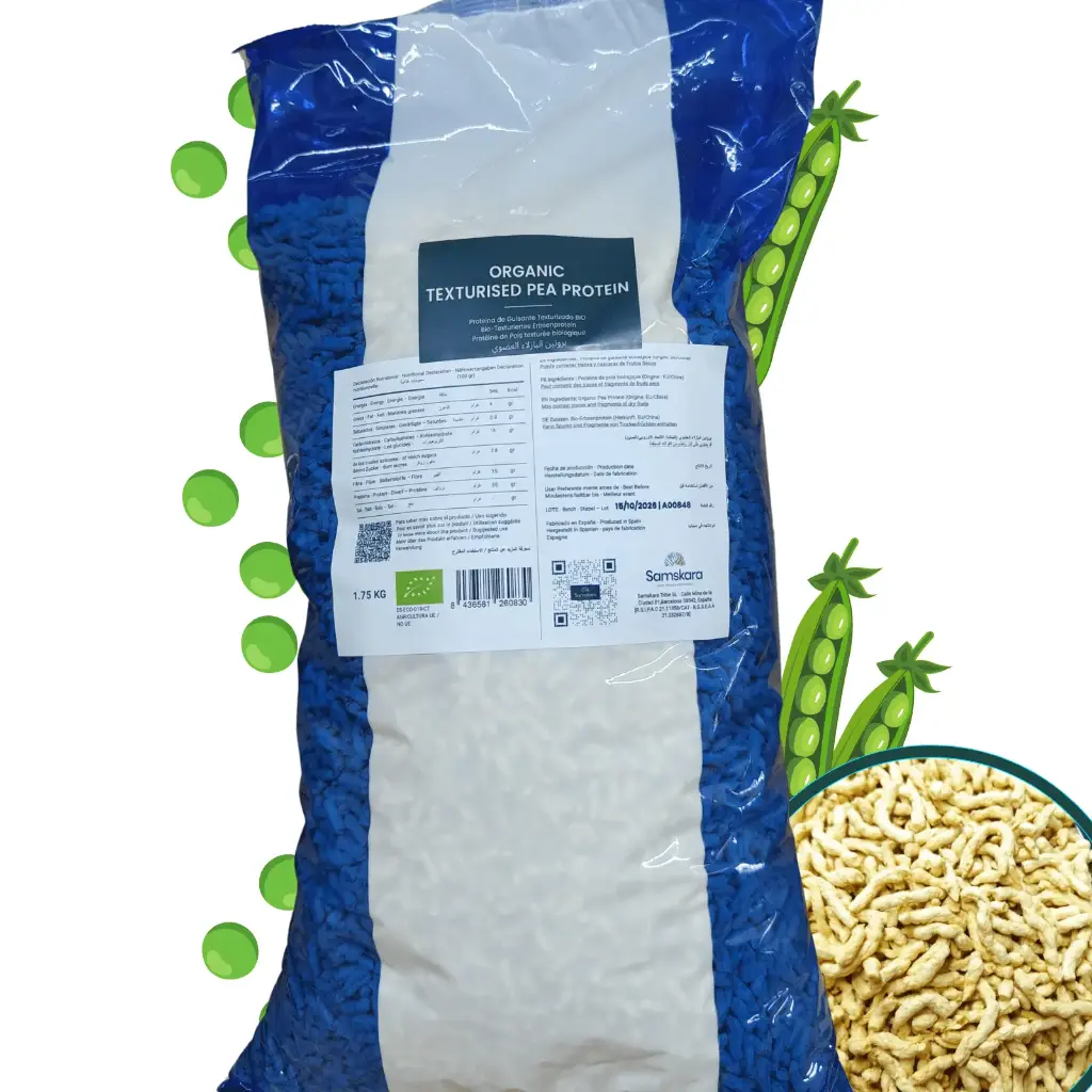 TEXTURISED PEA PROTEIN 65% | Organic BIO | EU Origin Clean Processing.